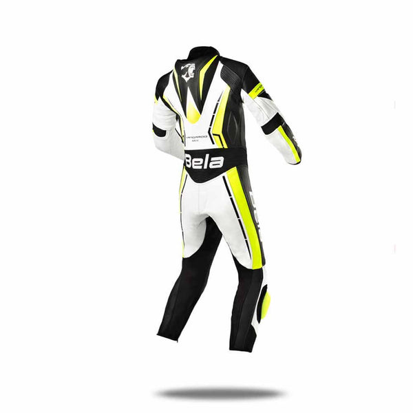 Bela Rocket Kids Motorcycle Racing 1 Piece Leather Suit (White/Black ...